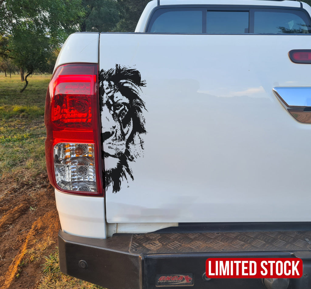 African Lion Half Head Bakkie Car Vehicle Vinyl Decal Sticker Art ...
