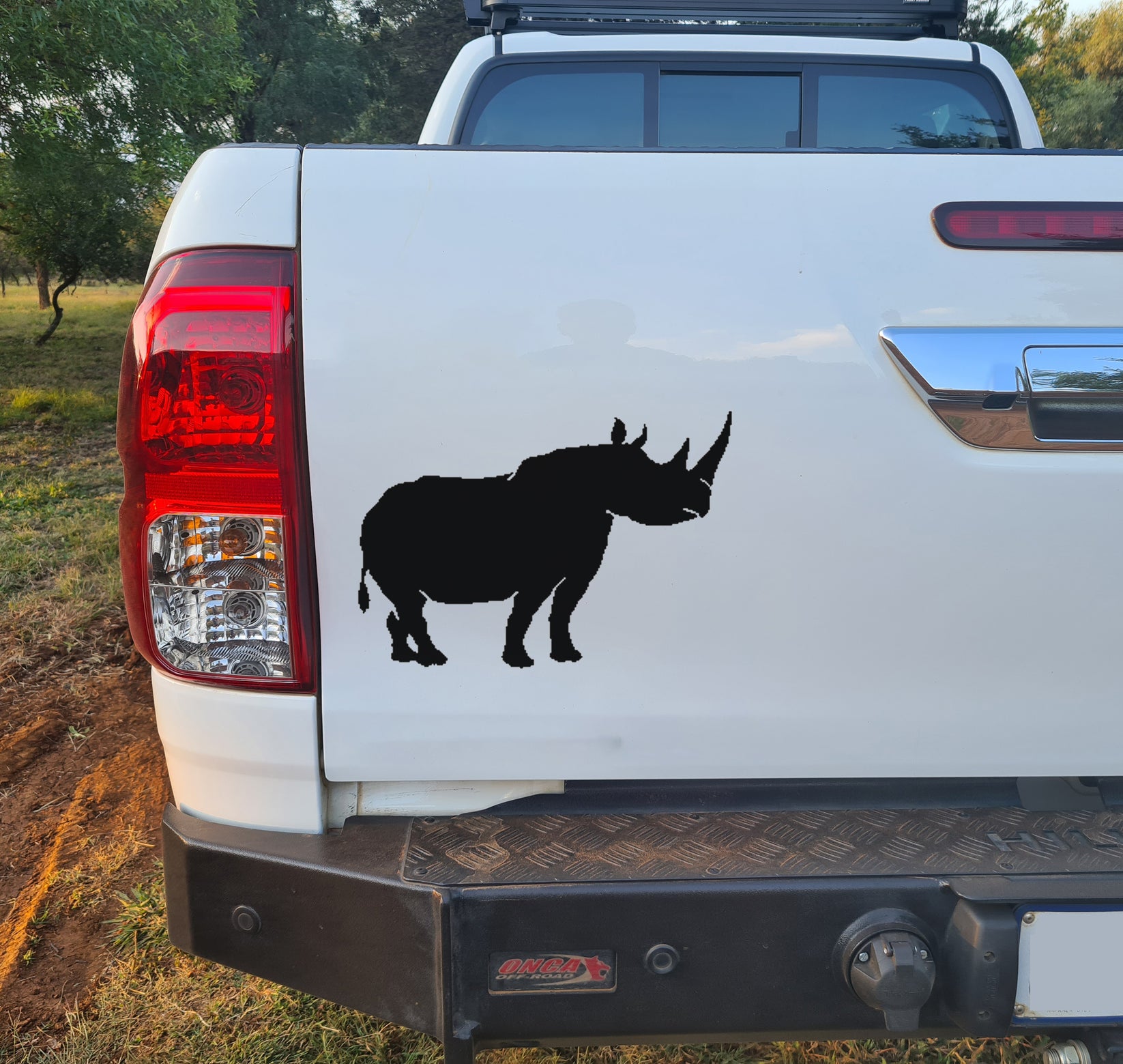 African Rhino Renoster #4 Bakkie Car Vehicle Vinyl Decal Sticker Art ...