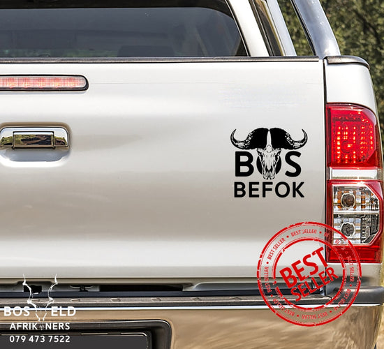 Bos Befok Buffel Buffalo Skedel Skull Bakkie Vinyl Decal Sticker SA ...